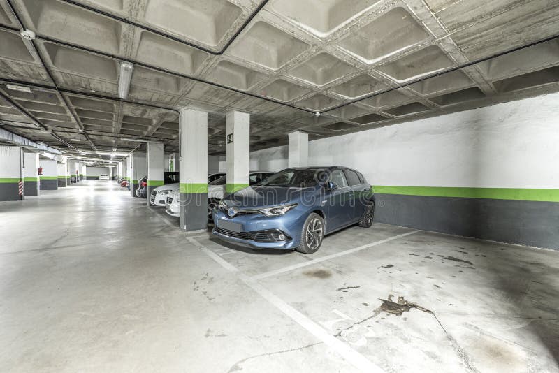 Garage with concrete track stock photo. Image of outdoor - 238398812