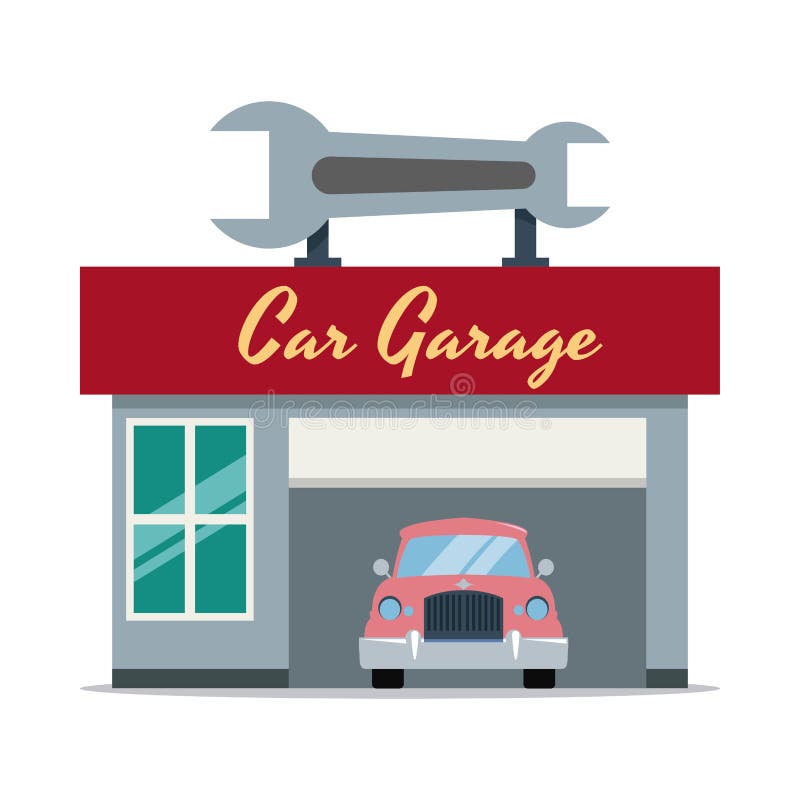 Garage design stock vector. Illustration of internet - 59987002