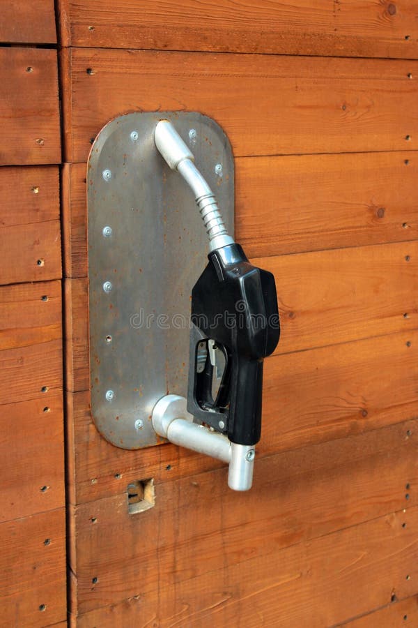 Garage Door Handle Made of Old Fuel Nozzle Stock Image - Image of ...