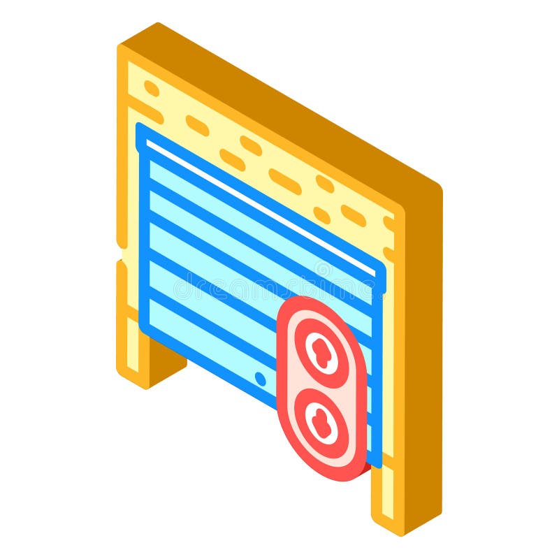 Garage Door Remote Control Isometric Icon Vector Illustration Stock ...