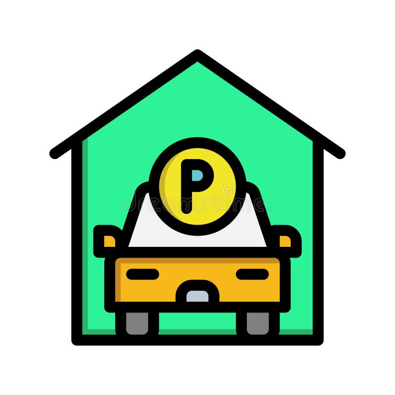 Garage Flat Icon. Editable Parking Space Symbol. Vector Illustrations Stock Illustration ...