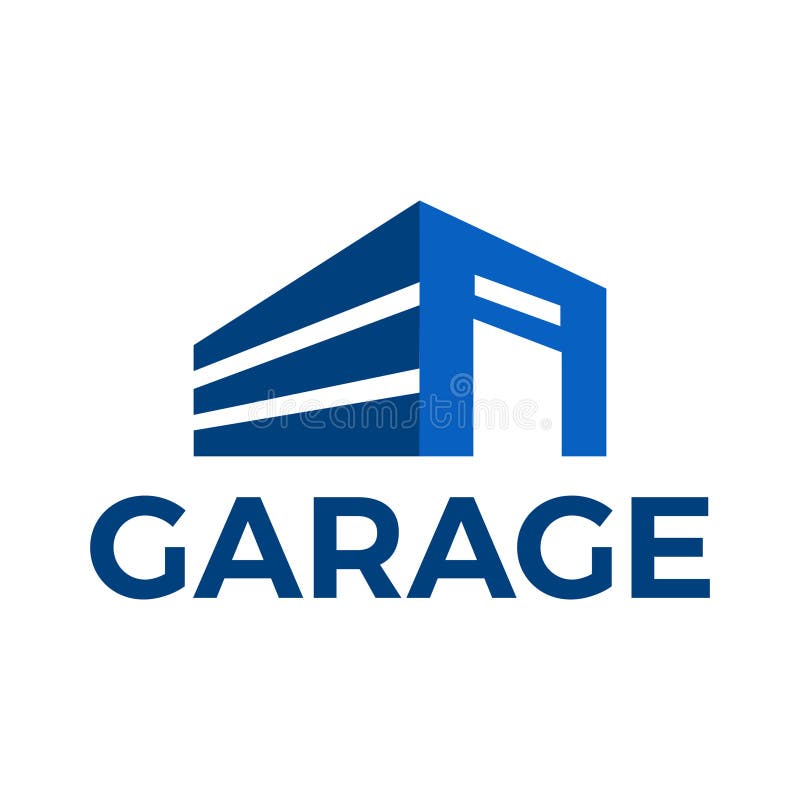 Garage Flat Minimalist Logo Design Stock Illustration - Illustration of vehicle, icon: 350071159