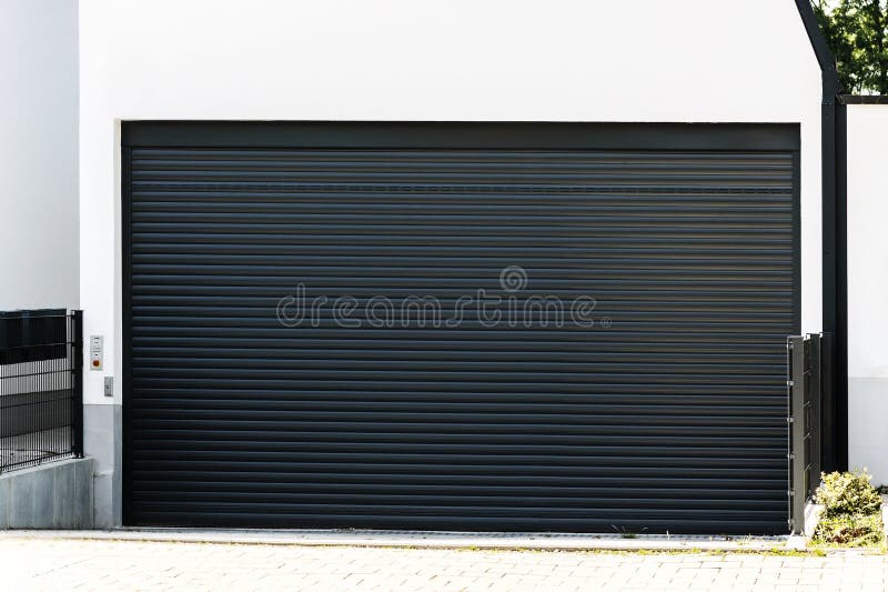Garage Gate with Automatic Roller System. Stock Photo - Image of ...