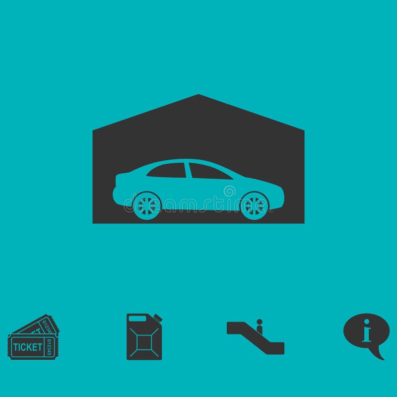 Garage icon flat stock vector. Illustration of background - 137902164