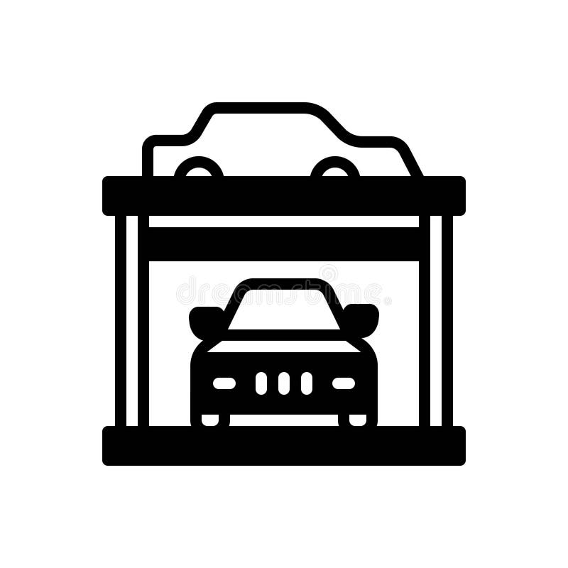 Black Solid Icon for Garage, Terminus and Parking Stock Vector ...