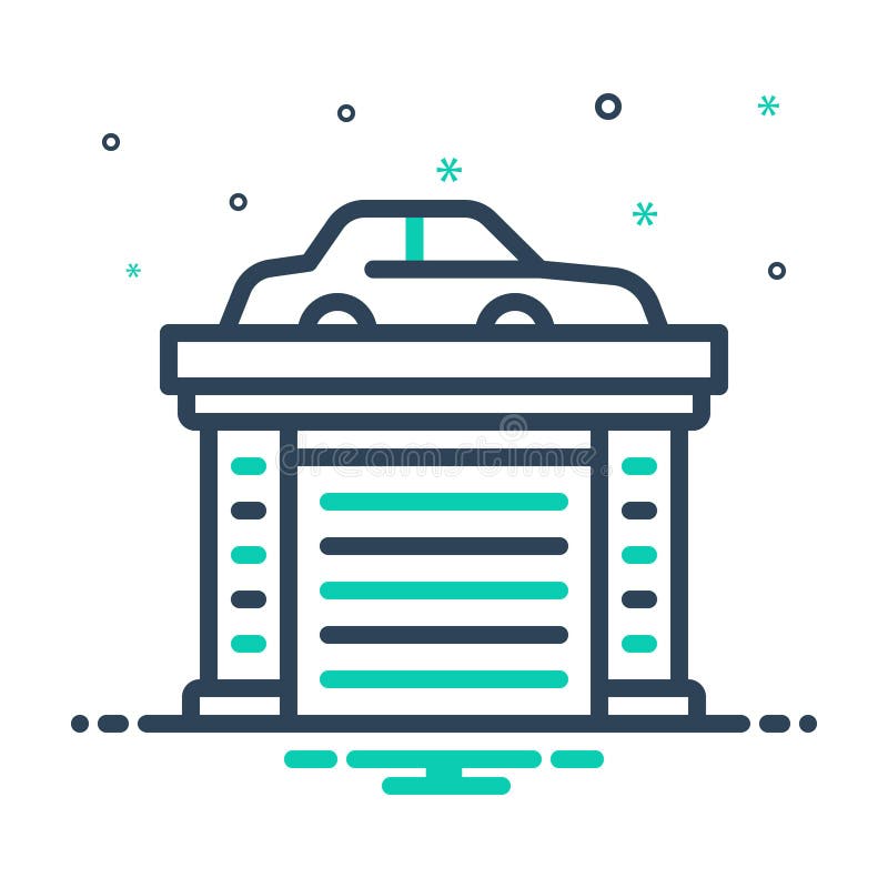 Mix Icon for Garage, Shed and Car Stock Vector - Illustration of ...