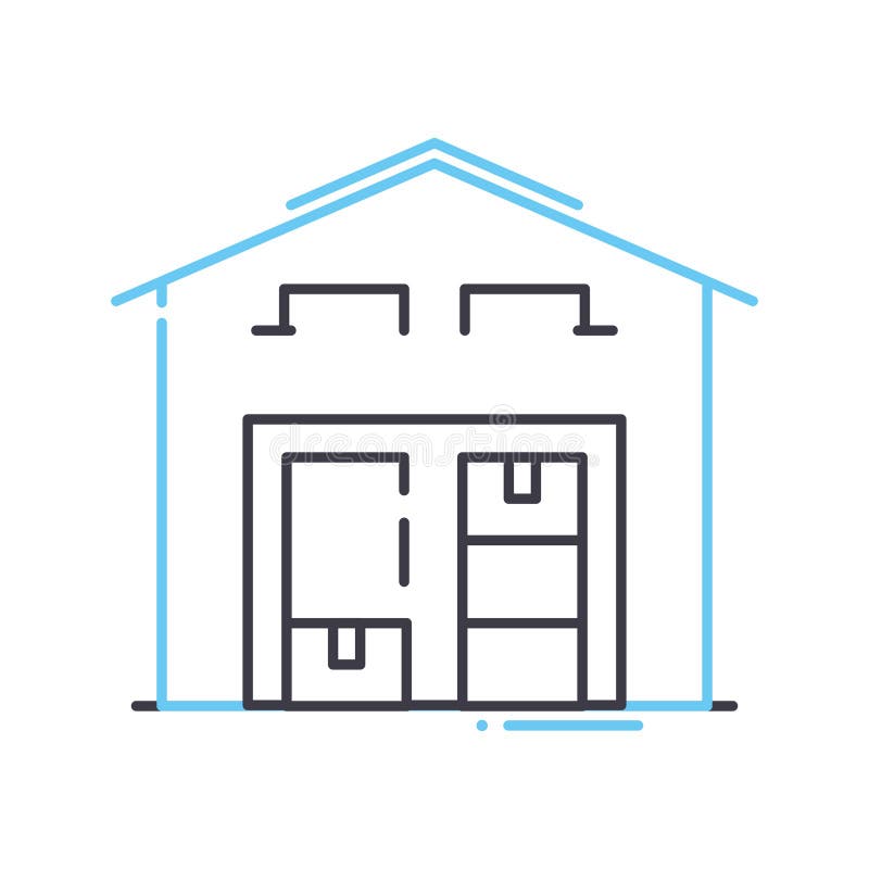 Garage Line Icon, Outline Symbol, Vector Illustration, Concept Sign ...