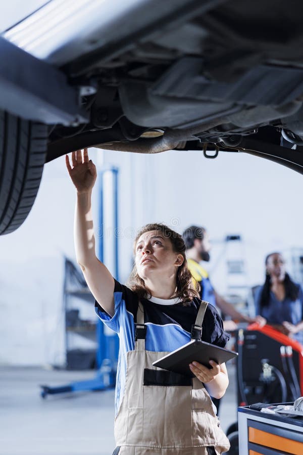 Garage Mechanic Fixes Car Wheels Stock Image - Image of mechanic, repair: 293597589