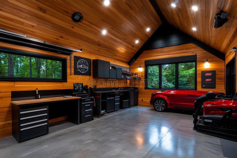 Garage Multi-purpose Functionality is Captured in a Realistic Photo of ...