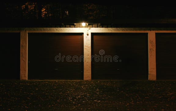 Garage at Night stock photo. Image of urban, light, moody - 40134