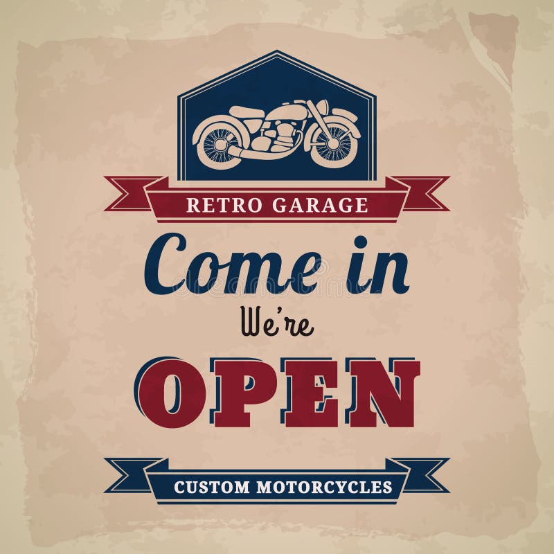 Garage Open Sign. Vector Illustration Decorative Design Stock Vector ...