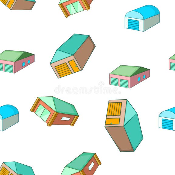 Garage Pattern, Cartoon Style Stock Vector - Illustration of fabric ...
