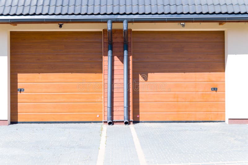 Wooden garage`s gates stock image. Image of door, enter - 55756111