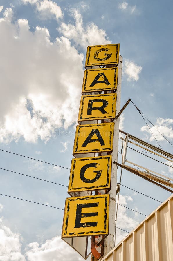 Garage Sign stock photo. Image of signs, blue, garage - 79345596
