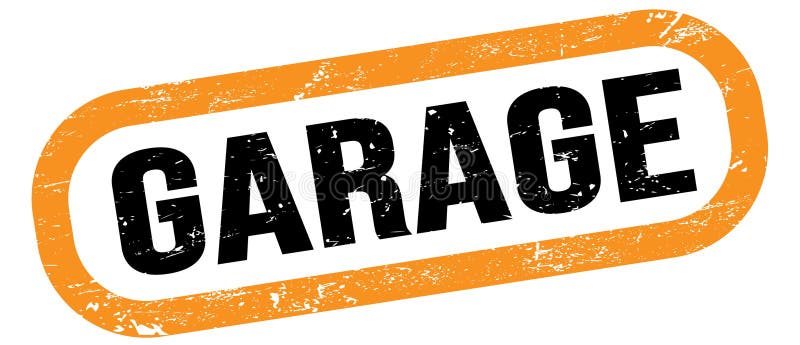 GARAGE, Text Written on Orange-black Stamp Sign Stock Illustration ...