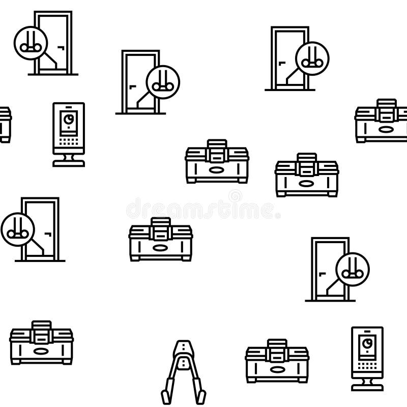 Garage Tools Service Auto Repair Vector Seamless Pattern Stock Vector ...