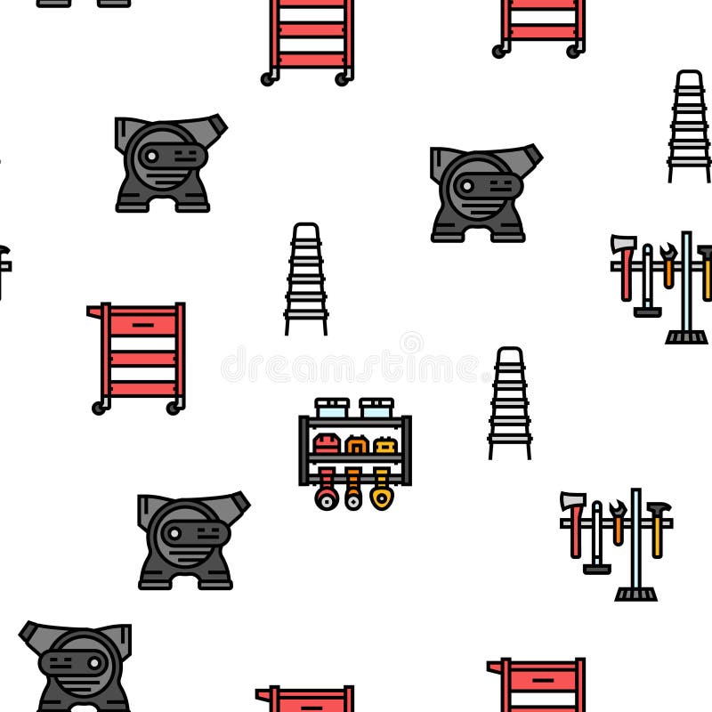 Garage Tools Service Auto Repair Vector Seamless Pattern Stock Vector ...