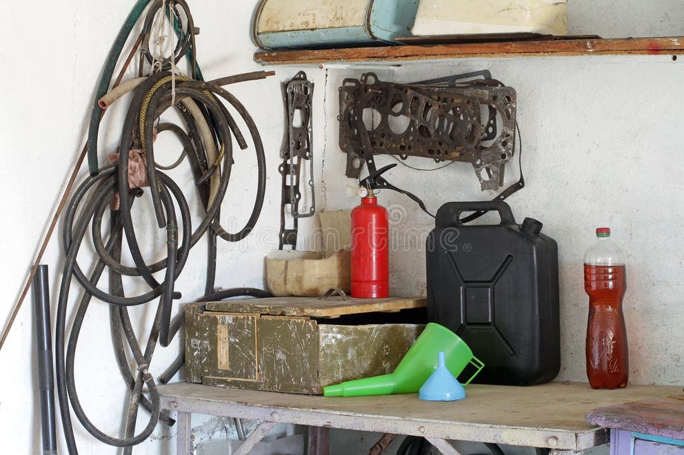 Garage Utensils for Car Maintenance. Stock Photo - Image of industrial ...