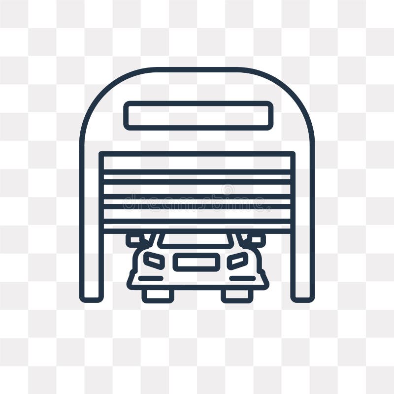 Garage Vector Icon Isolated on Transparent Background, Linear Ga Stock ...