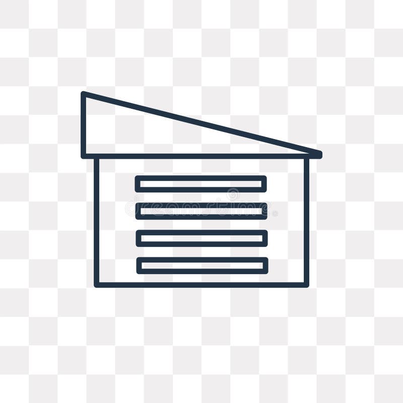 Garage Vector Icon Isolated on Transparent Background, Linear Ga Stock ...