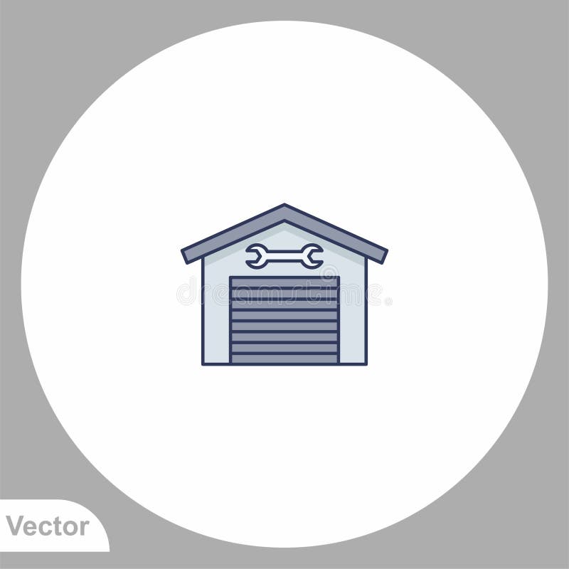 Garage Vector Icon Sign Symbol Stock Vector - Illustration of business ...