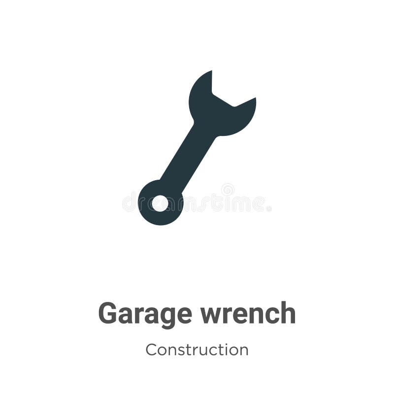 Garage Wrench Vector Icon on White Background. Flat Vector Garage ...