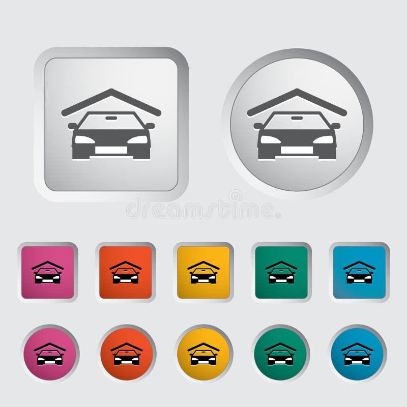 Garagepictogram vector illustratie. Illustration of illustratie - 92001737