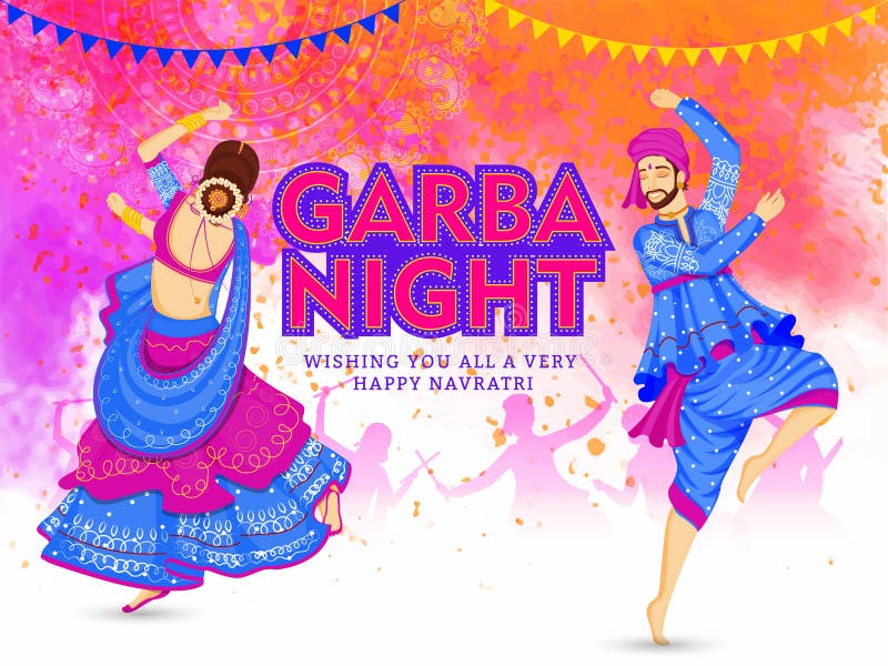 Garba Night Party-Fest Poster Oder Banner Design Stock Abbildung ...