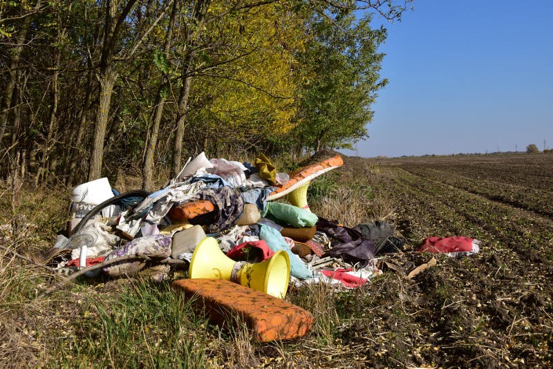 Garbage in the Arable Land. Stock Photo - Image of walking, litter ...