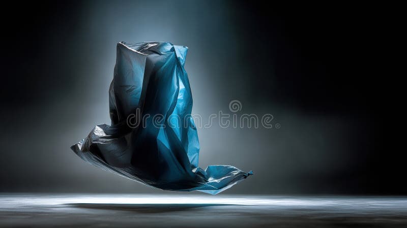 Garbage Bag Floating in an Abstract Studio with Dramatic Lighting and ...