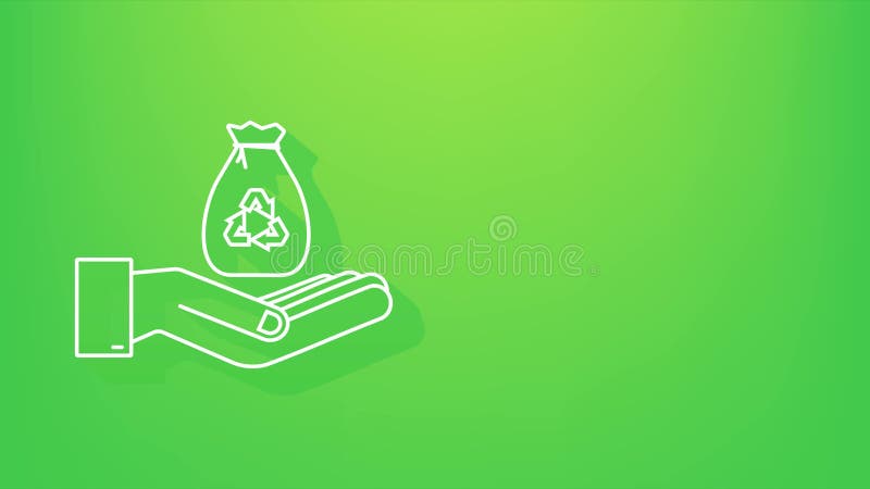 Garbage Bag in Hands Icon. Trash Bag. Motion Graphics 4k Stock Footage ...
