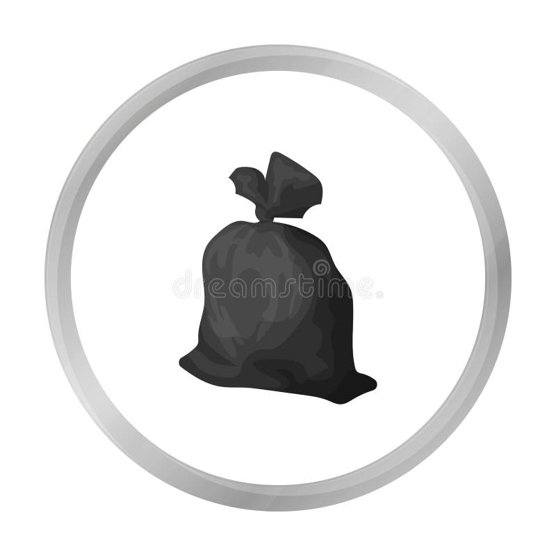 Garbage Bag Icon Isolated on White. Trash and Garbage Symbol Stock ...