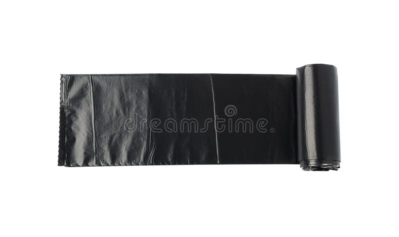 Garbage Bag Roll Isolated. Trash Package, New Rolled Plastic Bin Bags ...