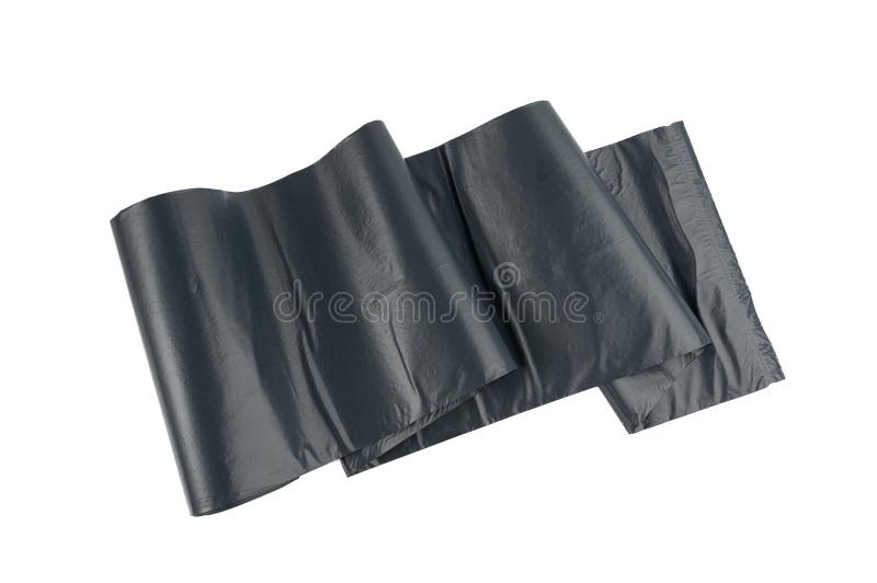Garbage Bag Roll Isolated. Trash Package, New Rolled Plastic Bin Bags ...