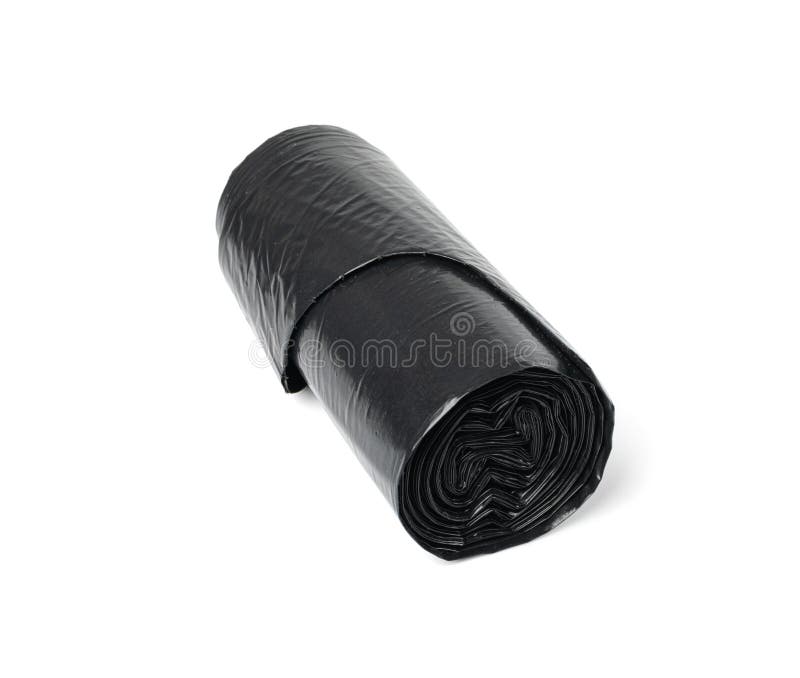 Garbage Bag Roll Isolated. Trash Package, New Rolled Plastic Bin Bags ...