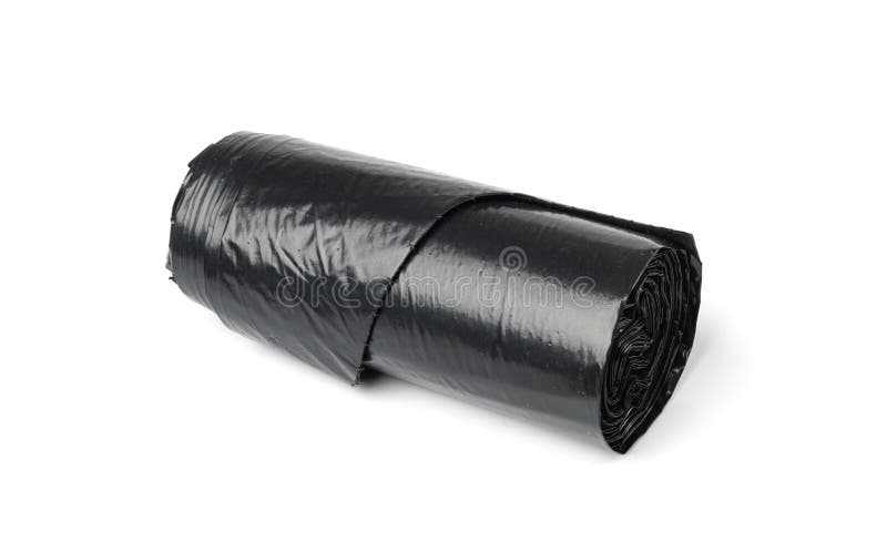 Garbage Bag Roll Isolated. Trash Package, New Rolled Plastic Bin Bags ...