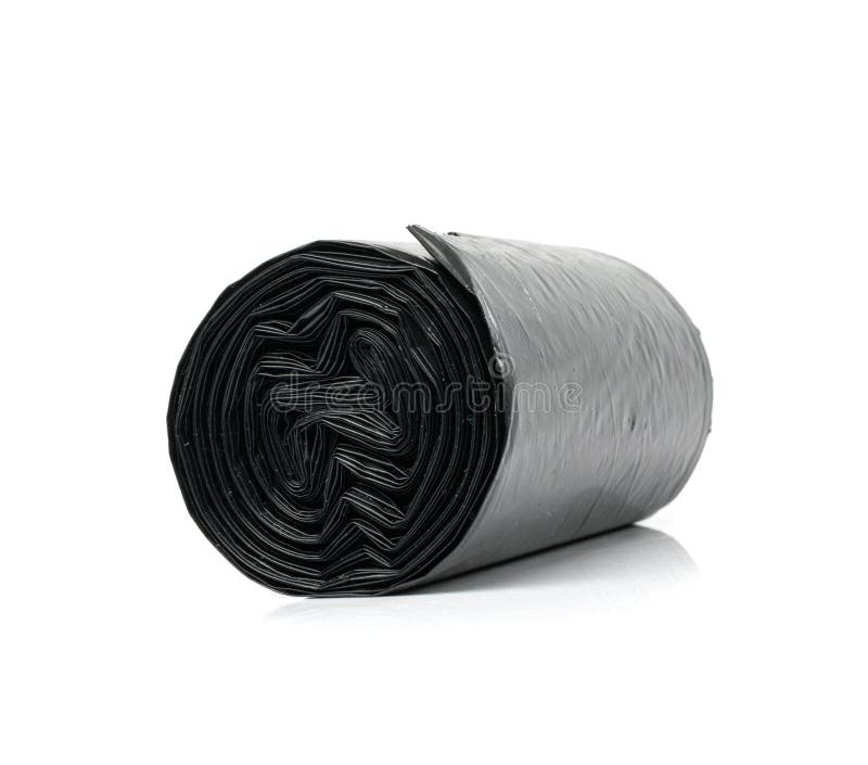 Garbage Bag Roll Isolated. Trash Package, New Rolled Plastic Bin Bags ...
