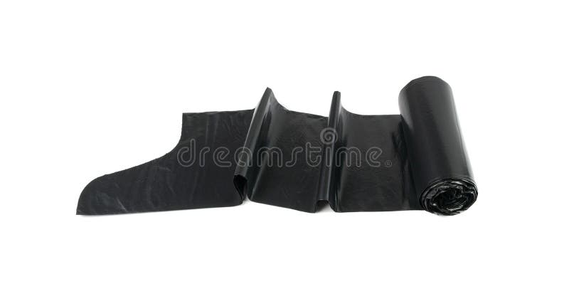 Garbage Bag Roll Isolated. Trash Package, New Rolled Plastic Bin Bags ...