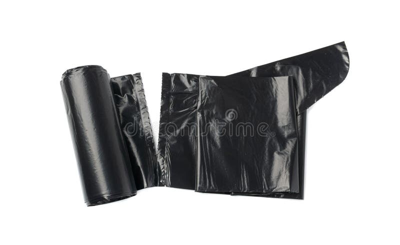 Garbage Bag Roll Isolated. Trash Package, New Rolled Plastic Bin Bags ...