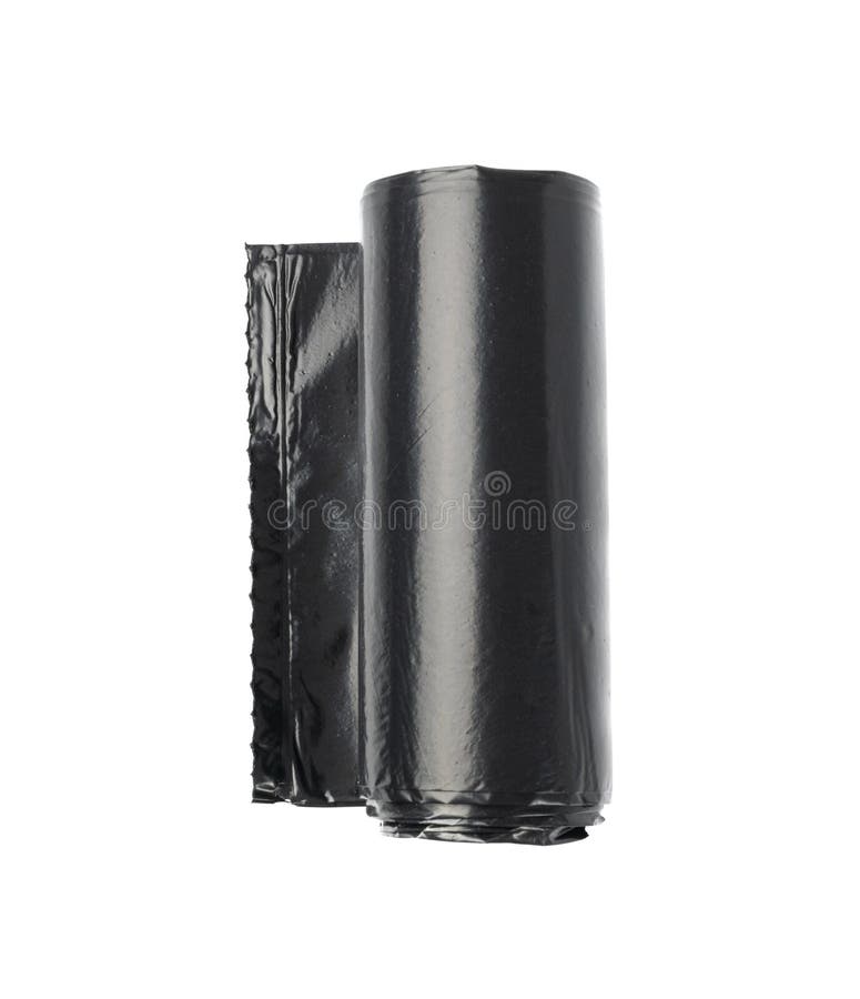 Garbage Bag Roll Isolated. Trash Package, New Rolled Plastic Bin Bags ...