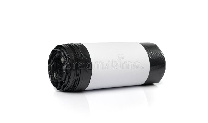 Garbage Bag Roll Isolated. Trash Package, New Rolled Plastic Bin Bags ...