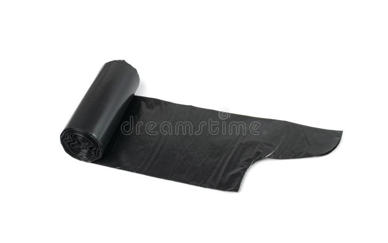 Garbage Bag Roll Isolated. Trash Package, New Rolled Plastic Bin Bags ...