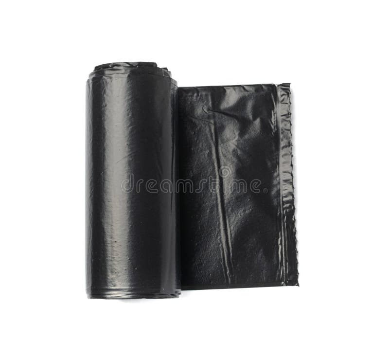 Garbage Bag Roll Isolated. Trash Package, New Rolled Plastic Bin Bags ...