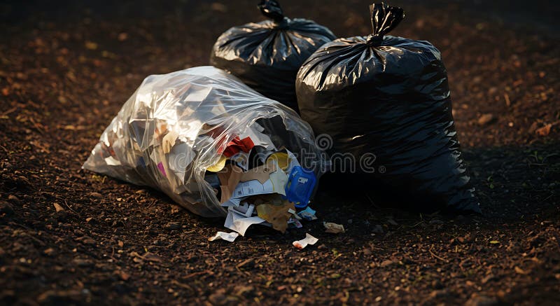 Garbage Bags on Ground stock illustration. Illustration of litter ...