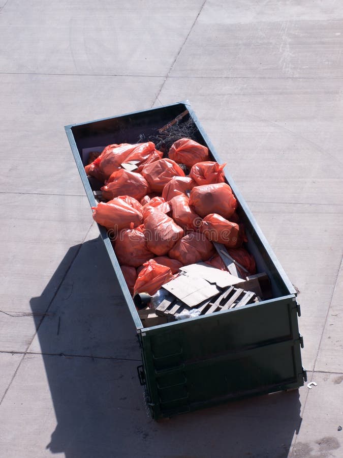 Garbage bags stock image. Image of garbage, orange, trash - 255960547