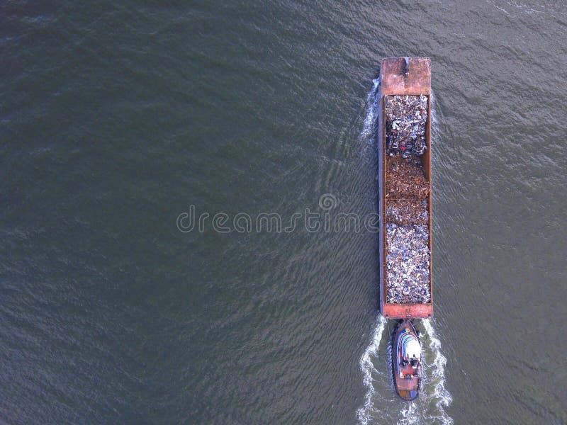 Garbage Barge stock image. Image of boating, garbage - 77088375