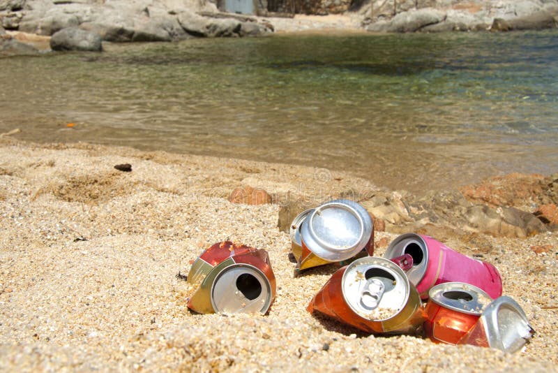 Garbage on the beach stock image. Image of recycle, landscape - 21152303