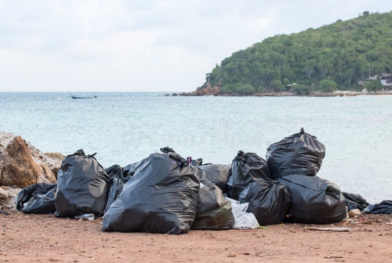 Garbage on the beach stock image. Image of dispose, disaster - 53907523