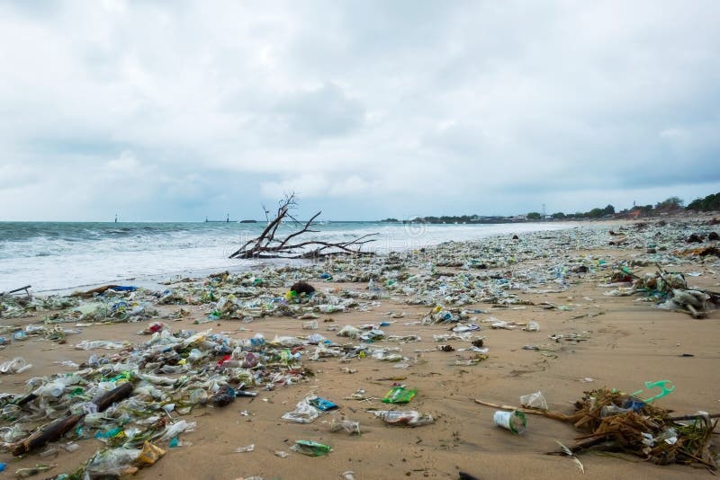 Bali, Indonesia - December 19, 2017: Garbage on Beach, Environmental ...