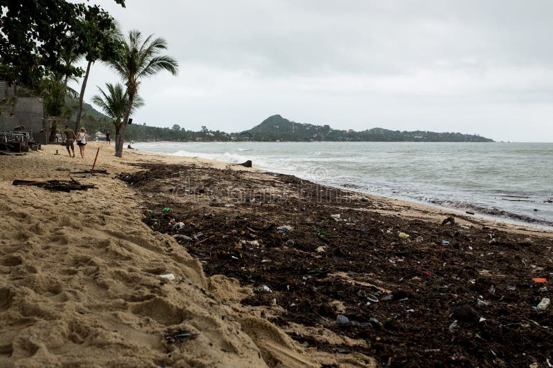 Garbage on the Beach.problem with Rubbish Disposal and Trash Management ...